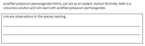 Solved Acidified potassium permanganate KMnO4 can act as an | Chegg.com
