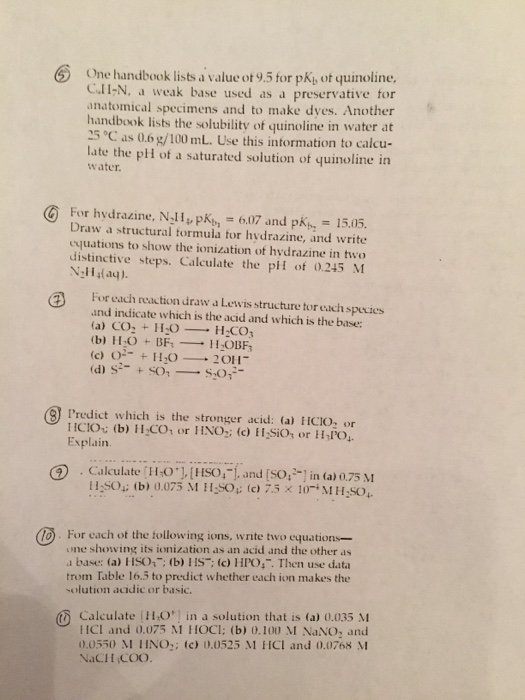 Solved One handbook lists a value or 9.5 for pK_b of | Chegg.com
