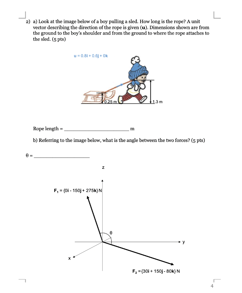 Solved 2) a) Look at the image below of a boy pulling a | Chegg.com