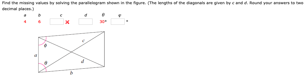 Solved Find the missing values by solving the parallelogram | Chegg.com