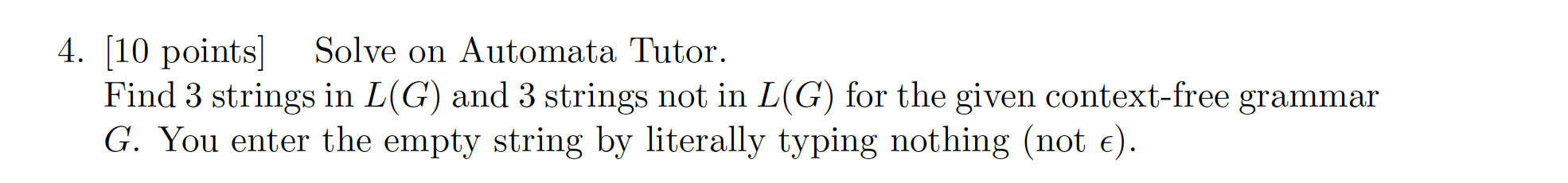 4. [10 points] Solve on Automata Tutor. Find 3 | Chegg.com