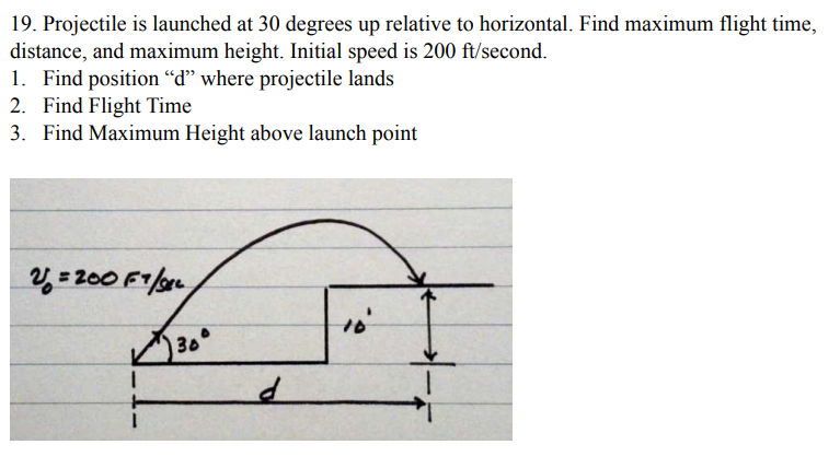 Solved Projectile is launched at 30 ﻿degrees up relative to | Chegg.com