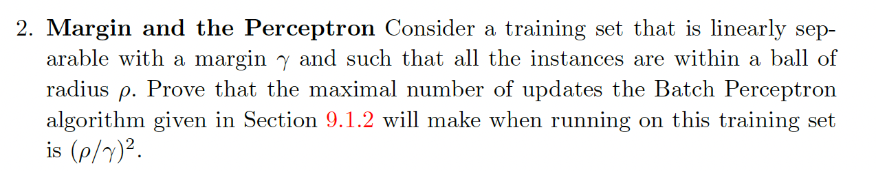 Solved 2. Margin and the Perceptron Consider a training set | Chegg.com