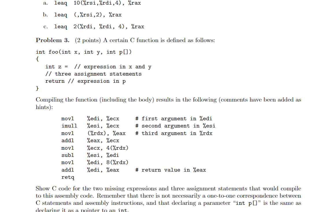 Solved Problem 2. (6 points) This problem deals with the | Chegg.com