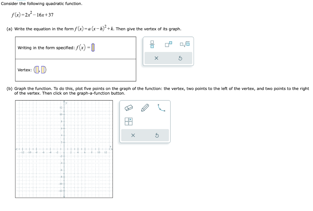 Solved Find the equation of the quadratic function f whose | Chegg.com