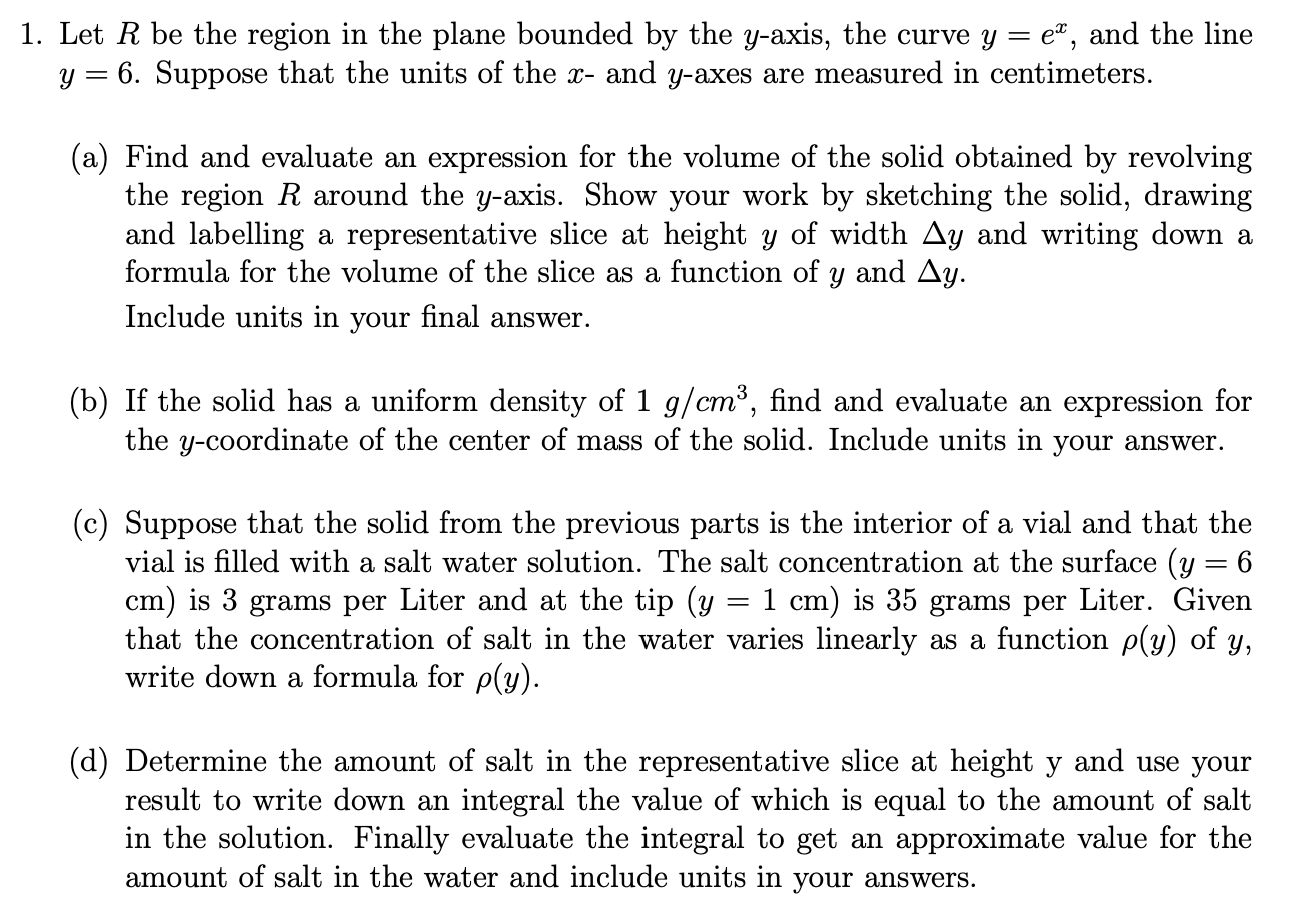 Solved 1 1. Let R be the region in the plane bounded by the | Chegg.com