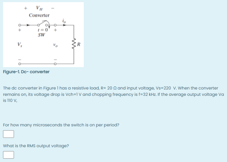Solved V. - Converter 1 = 0 SW V, Figure-1. Dc- converter | Chegg.com
