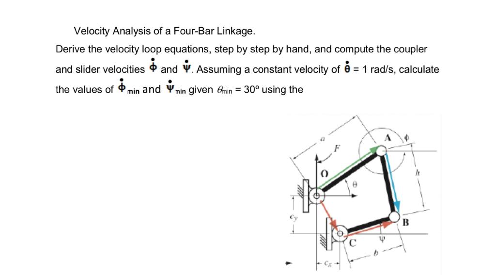 Solved Velocity Analysis Of A Four Bar Linkage Derive The