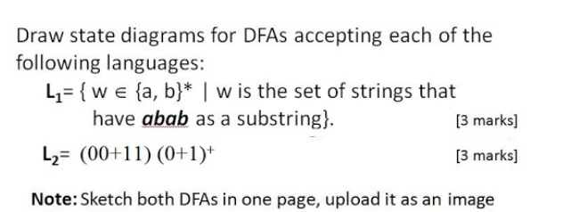 Solved Draw state diagrams for DFAs accepting each of the | Chegg.com