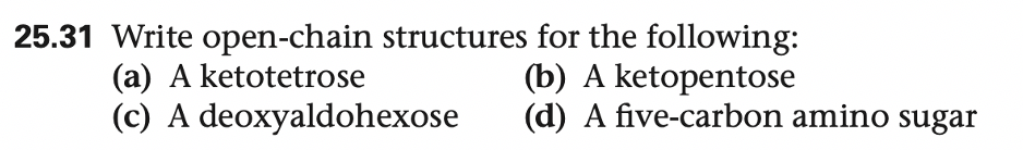 Solved 25.31 Write open-chain structures for the following: | Chegg.com