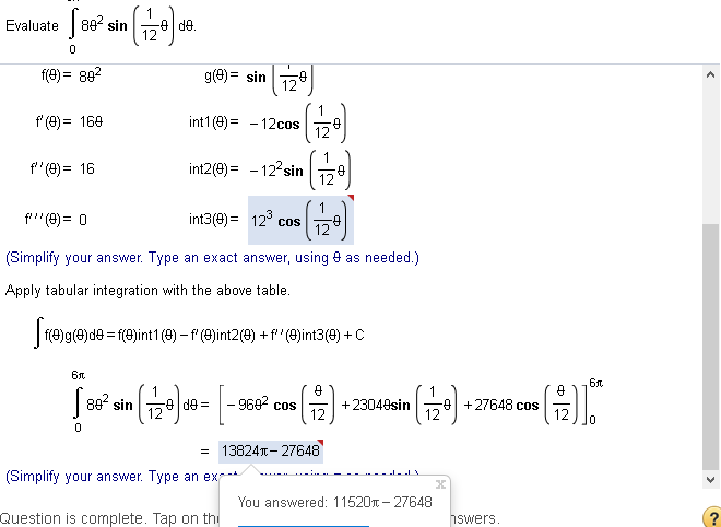 Solved 882 sin de. Evaluate 12 g(e) sin12 fe) 802 1 -12cos | Chegg.com
