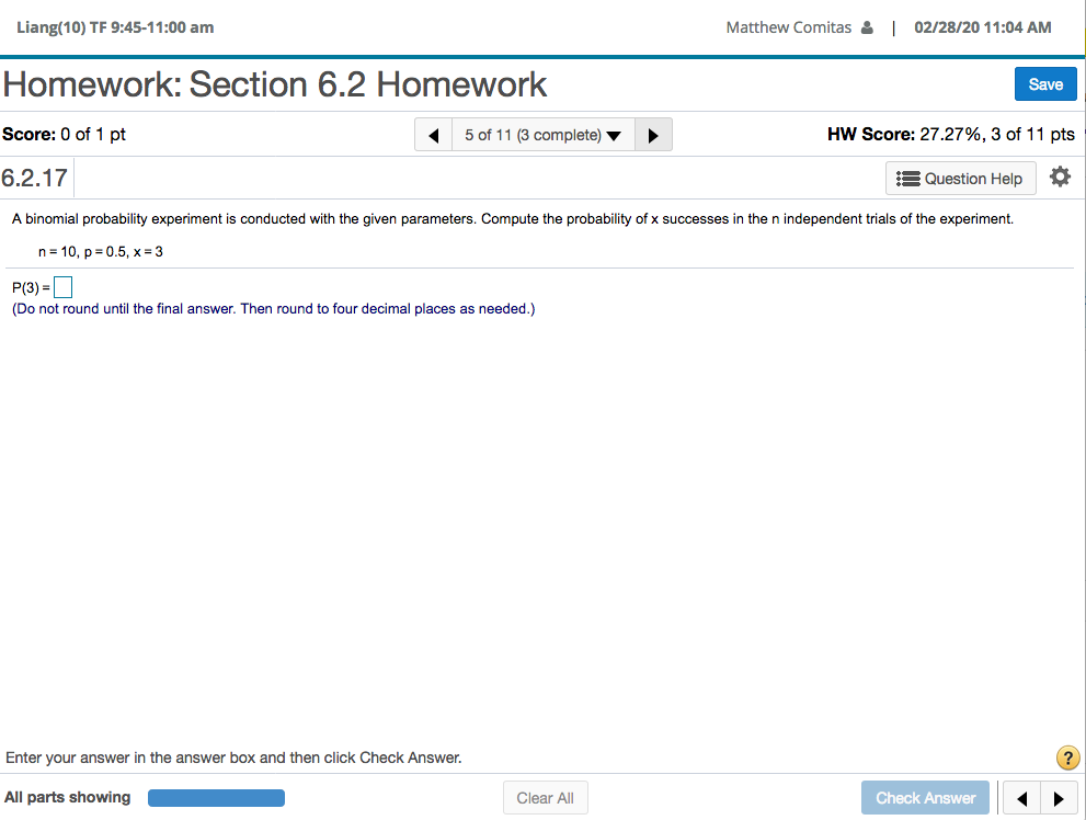 Solved Homework Section 6 2 Homework Save Score 0 Of 1 Pt