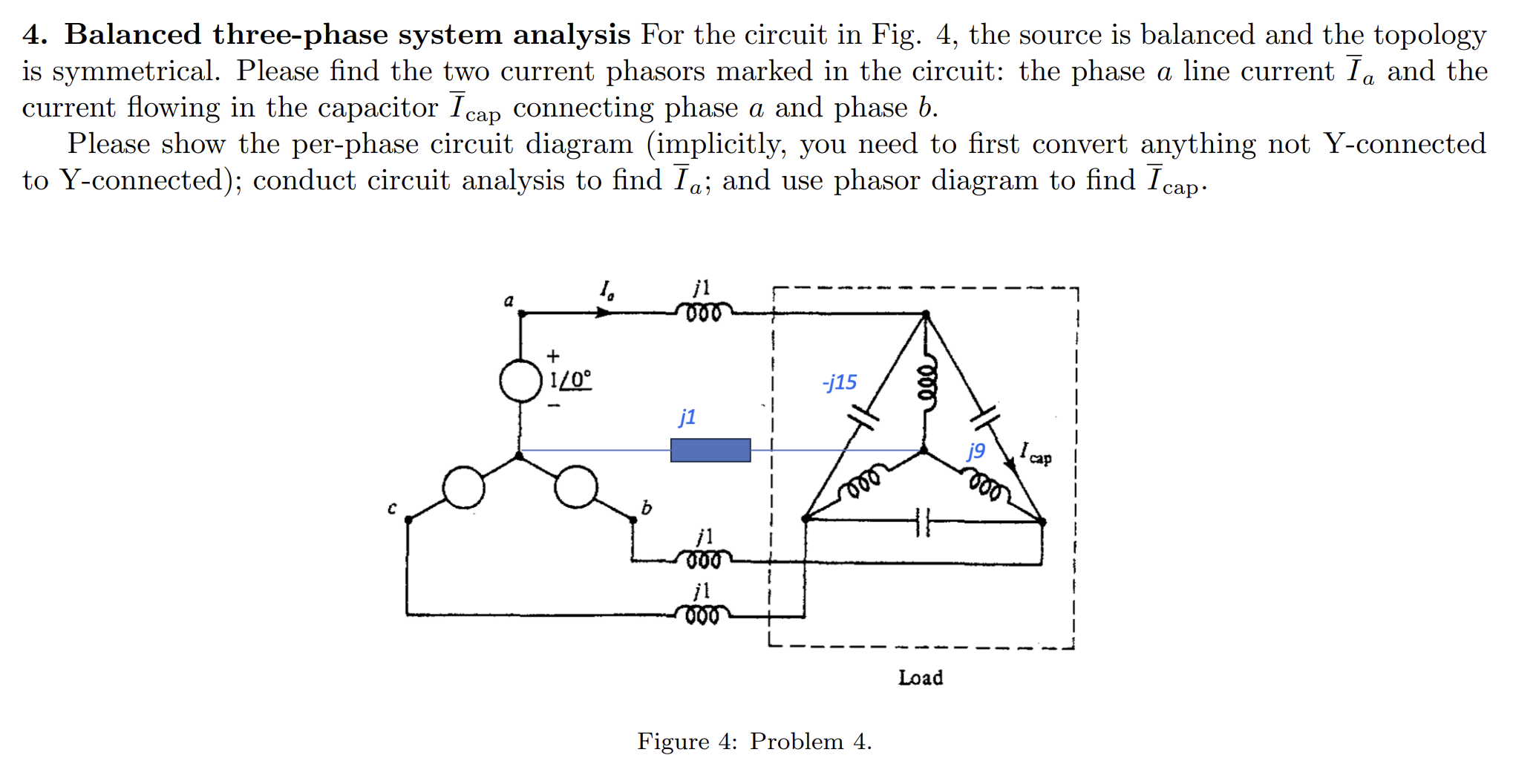 Solved 4. Balanced three-phase system analysis For the | Chegg.com