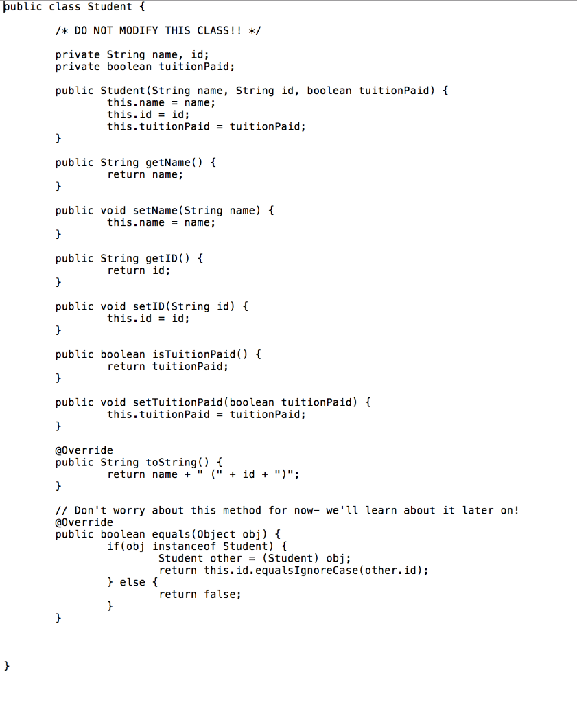 Solved: Write A Course Class. A Course Keeps Track Of Stud... | Chegg.com