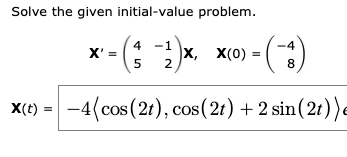 Solved Solve the given initial-value problem. x= (-2)x, x(o) | Chegg.com