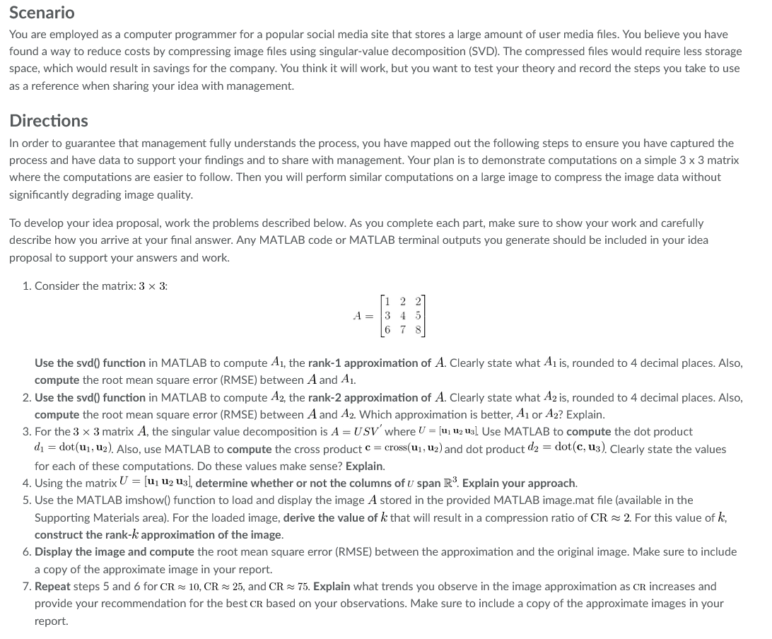 Linear Algebra with a cross of code. I am not | Chegg.com