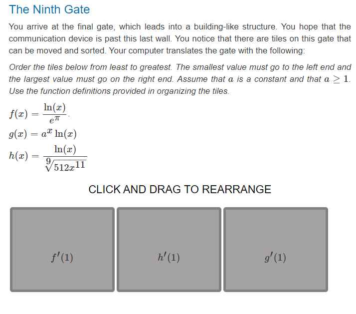 Solved The Ninth Gate You arrive at the final gate, which | Chegg.com