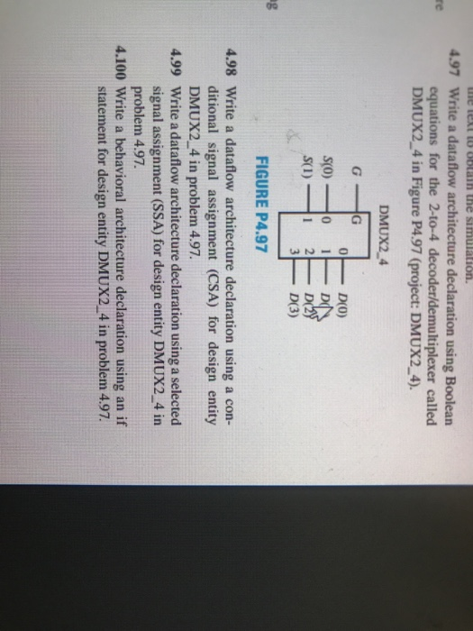 Solved re the text to obtain the simulation, 4.97 Write a | Chegg.com