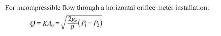 Solved Fluids - ﻿Orifice meter formulaDoes the formula | Chegg.com