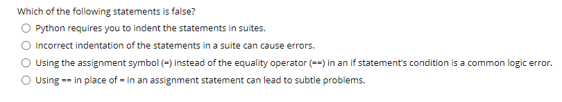 Solved Python: The only one I know is not the answer is | Chegg.com
