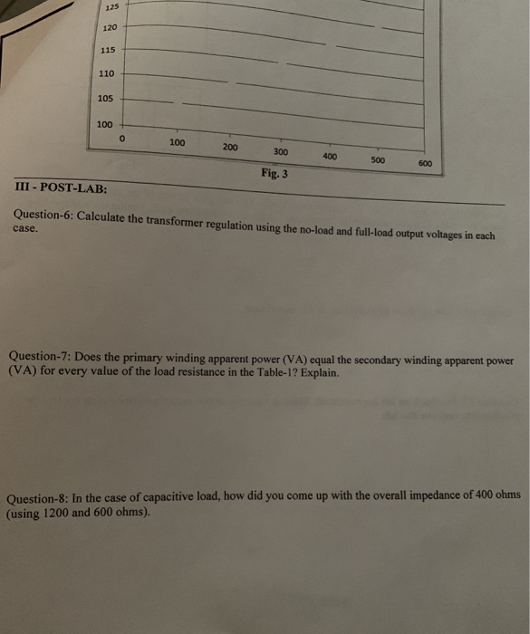 Solved Table 1: Pure Resistive load ZL V2 1200 600 400 -125 | Chegg.com