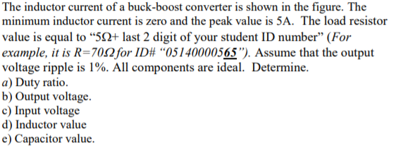 Solved The inductor current of a buck-boost converter is | Chegg.com
