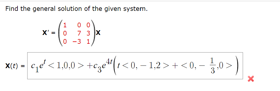 Solved Find the general solution of the given system. | Chegg.com