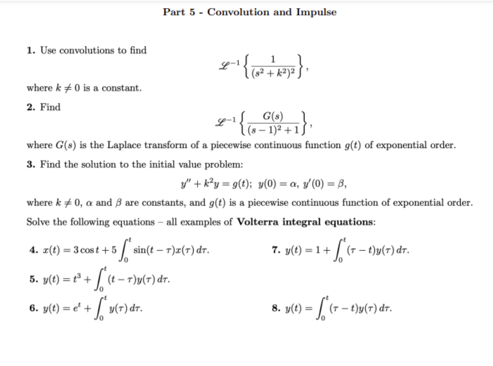 Solved Part 5 - ﻿Convolution and ImpulseUse convolutions to | Chegg.com