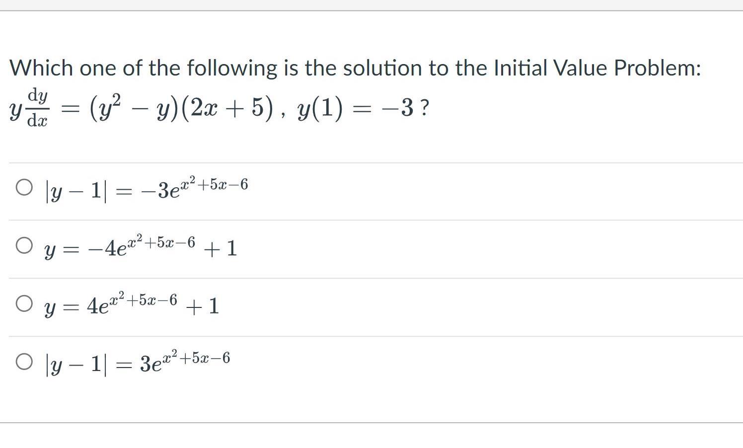 Solved Which one of the following is the solution to the | Chegg.com