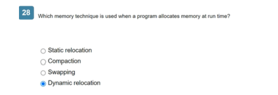 Solved Which memory technique is used when a program | Chegg.com