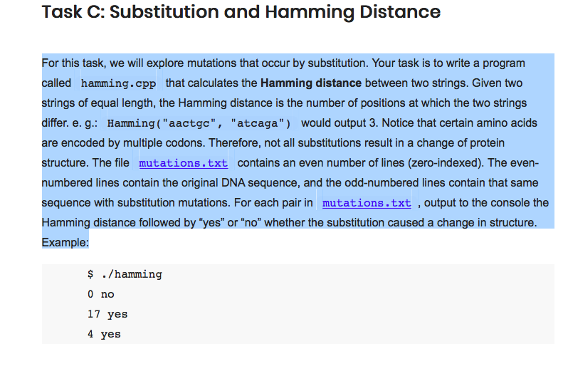 Solved Background Information: Mutations Original sequence | Chegg.com