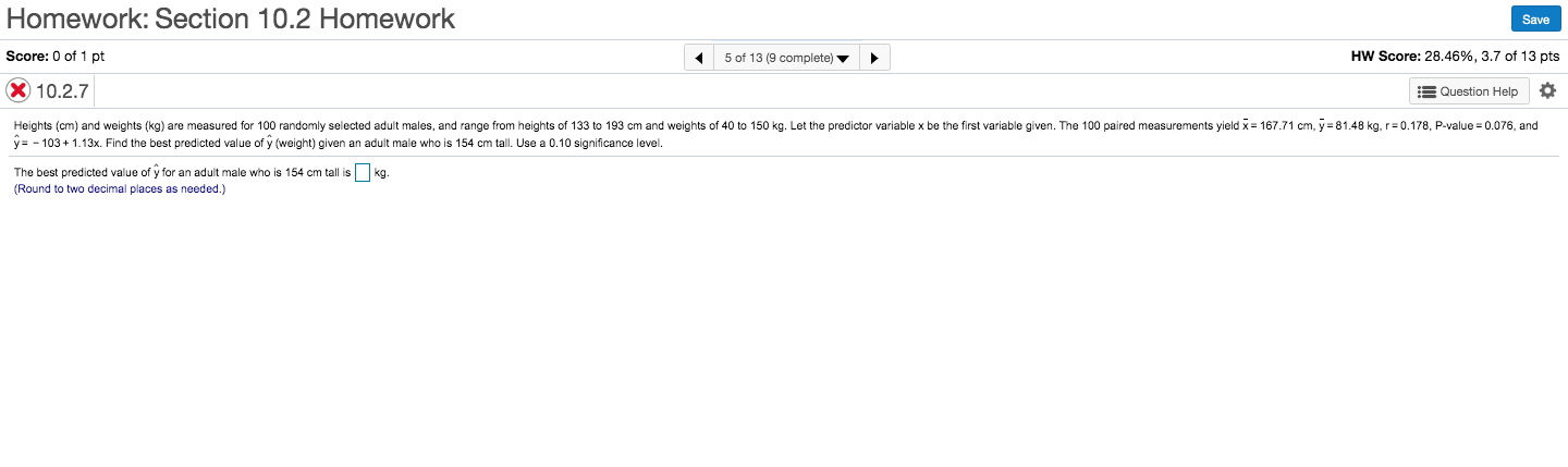 Solved Homework Section 10 2 Homework Save Score 0 Of 1 Pt