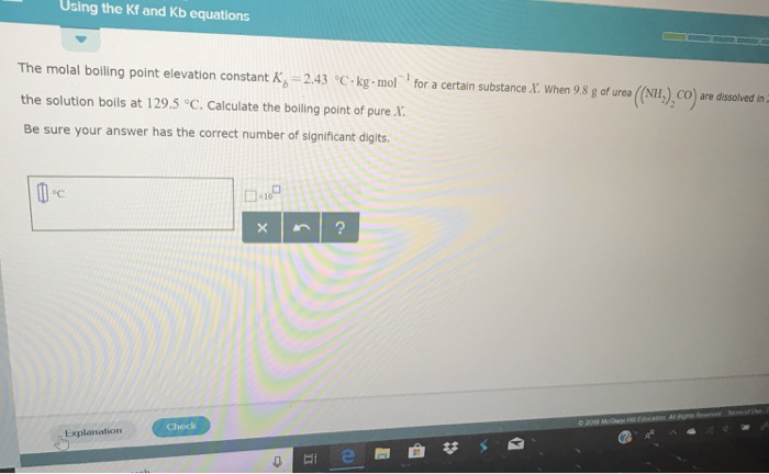 Using the Kf and Kb equations The molal bolling point | Chegg.com