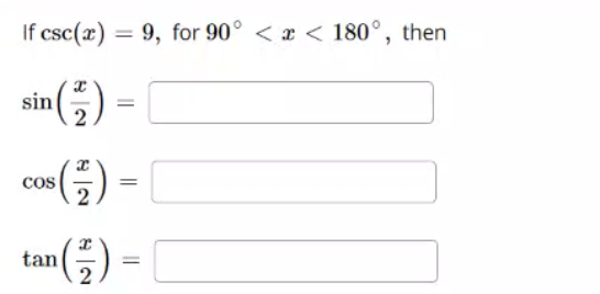 Solved If csc(x) = 9, for 90°