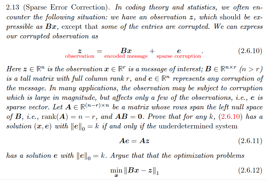 213 Sparse Error Correction In Coding Theory And 