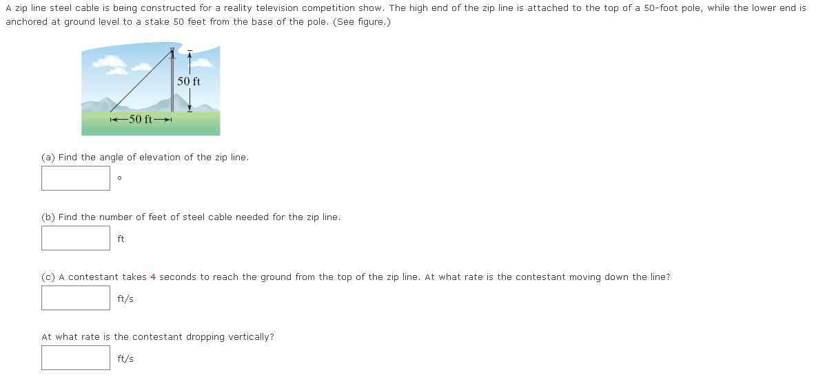 Solved A zip line steel cable is being constructed for a | Chegg.com