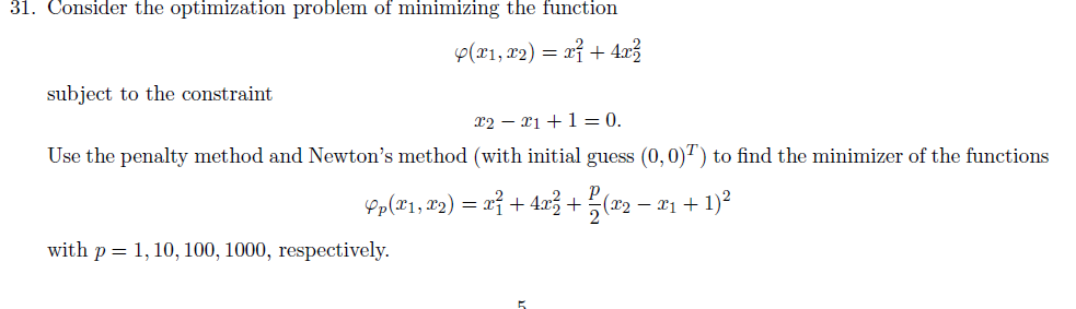 Solved 31. Consider the optimization problem of minimizing | Chegg.com