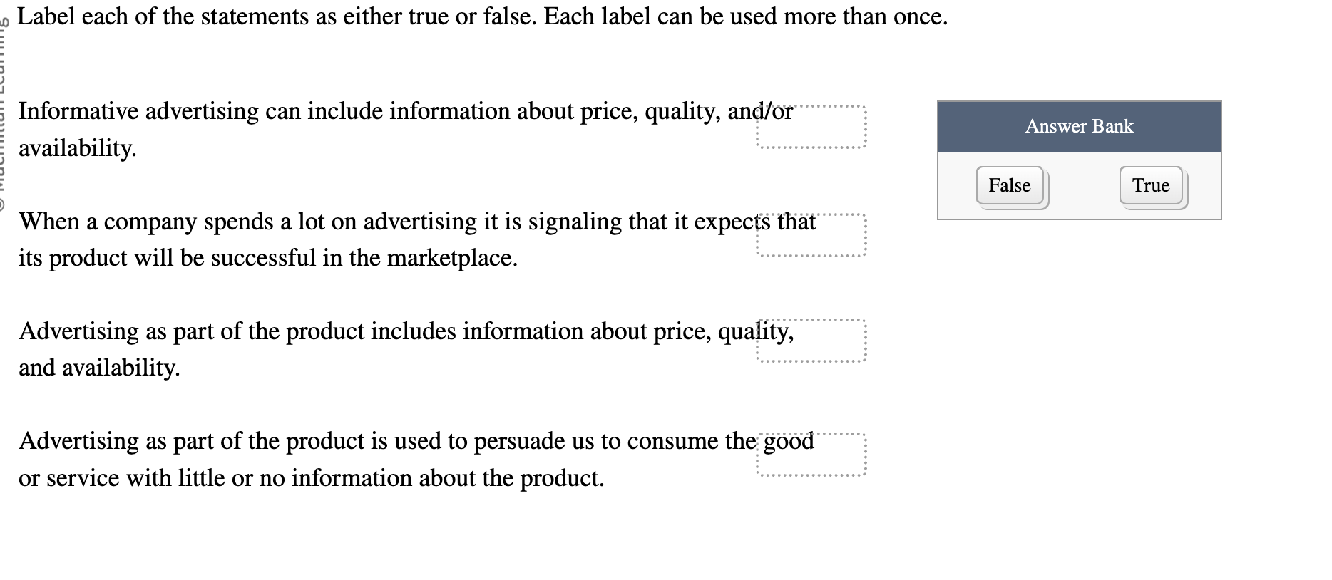 Solved Label each of the statements as either true or false. | Chegg.com