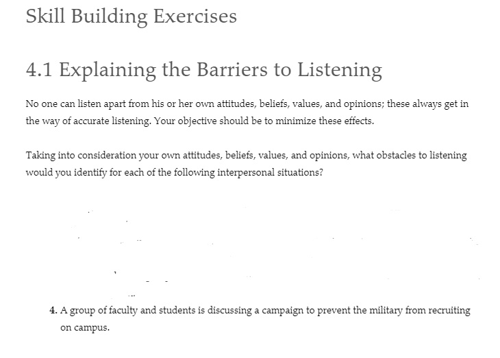 Solved Skill Building Exercises 4.1 Explaining the Barriers | Chegg.com