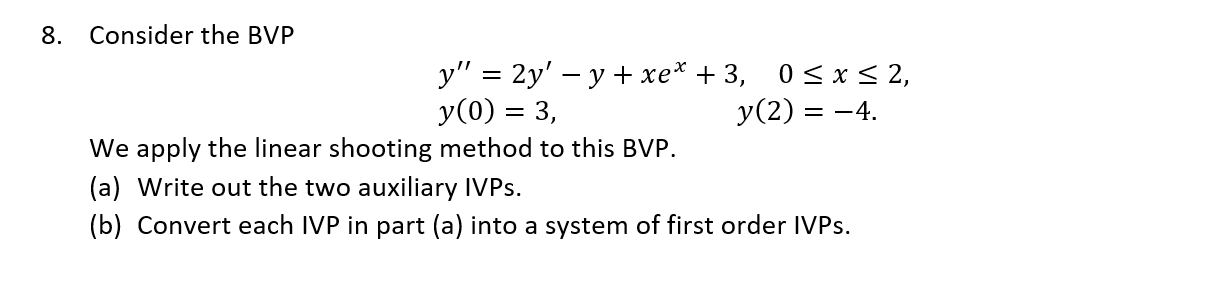 Solved 8. Consider the BVP | Chegg.com