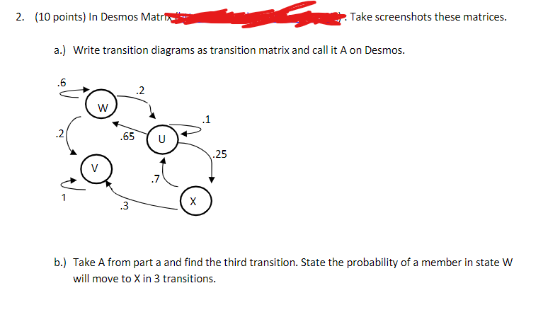 Solved a.) Write transition diagrams as transition matrix | Chegg.com