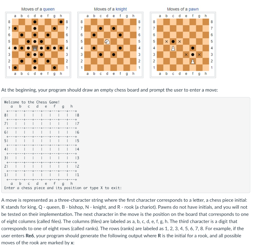 Solved PA 5. Chess Topics 1. Classes 2. Methods 3. Data | Chegg.com