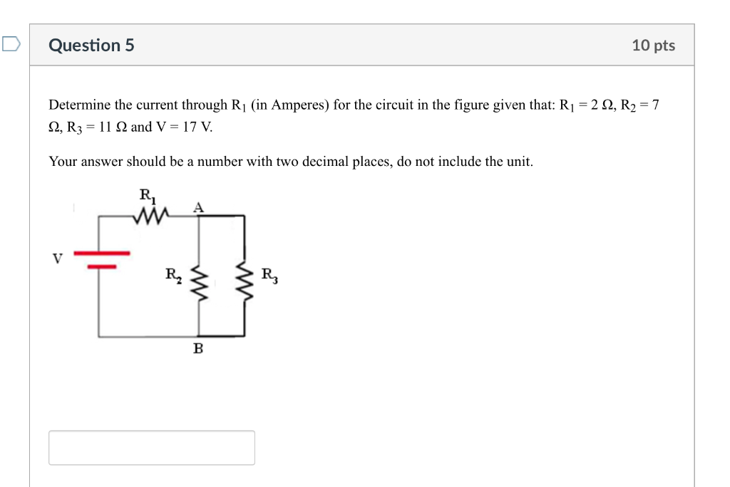 Solved Question 5 10 Pts Determine The Current Through R1