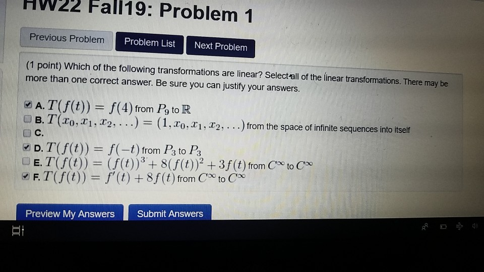 Solved HW22 Fali19: Problem 1 Previous Problem Problem List | Chegg.com