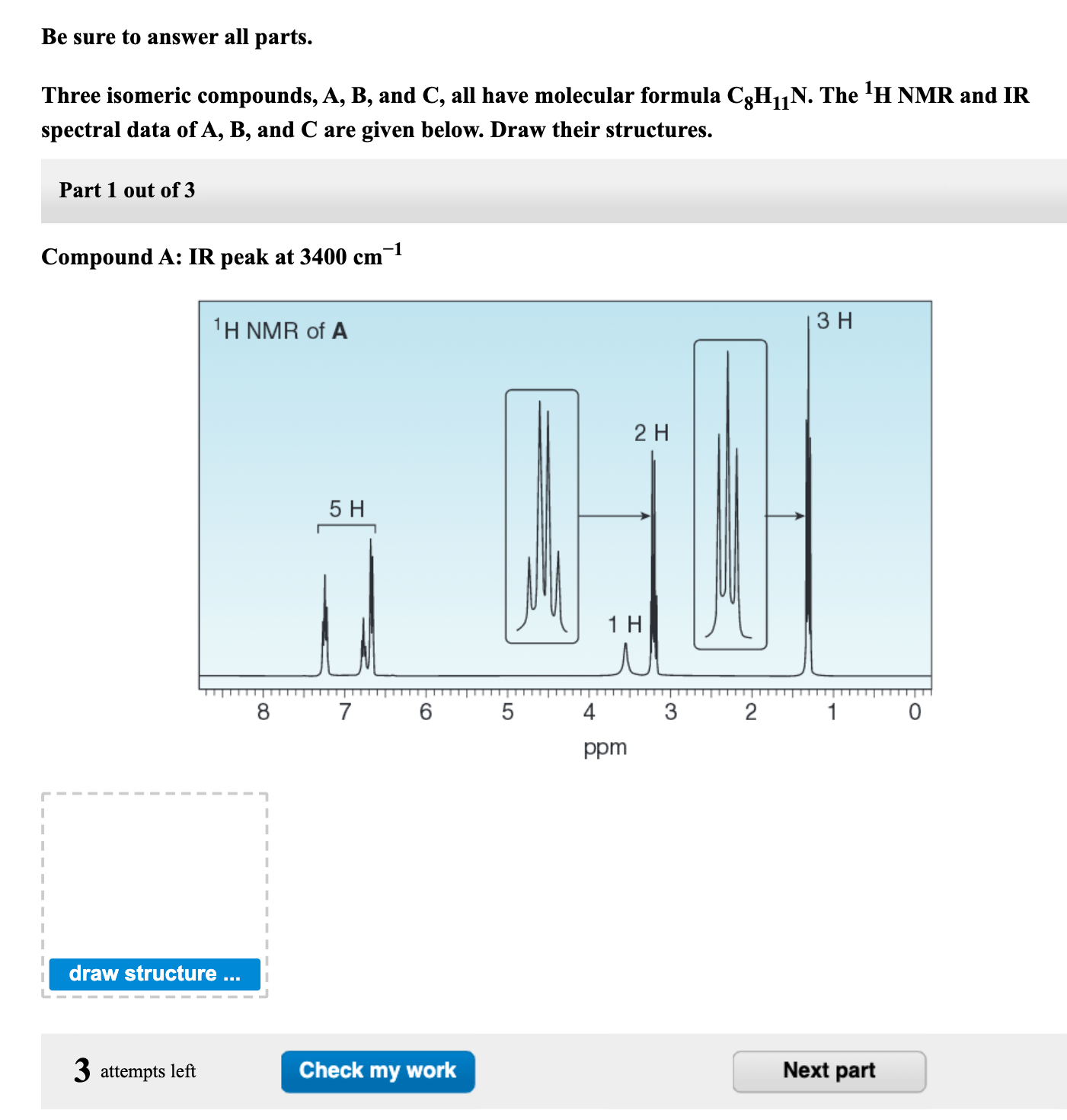 Solved Be sure to answer all parts. Three isomeric | Chegg.com