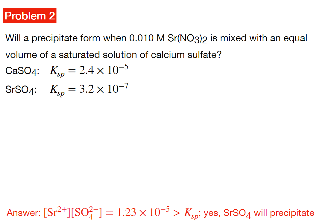 Solved Will a precipitate form when 0.010MSr(NO3)2 is mixed | Chegg.com