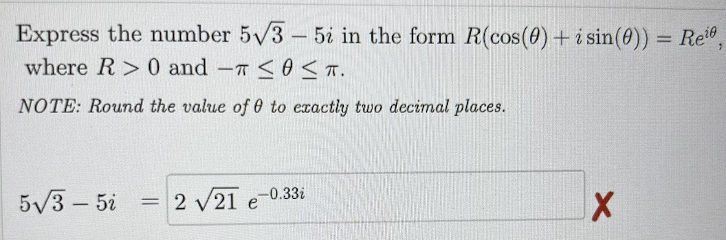 Solved Express the number 532-5i in ﻿the form | Chegg.com