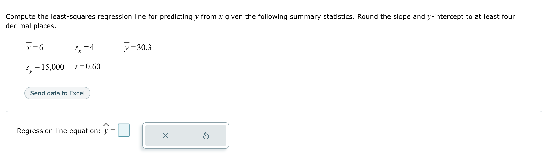 Solved Compute the least-squares regression line for | Chegg.com