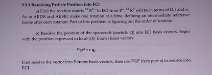 Solved Resolving Particle Position into ECI a) Find the | Chegg.com