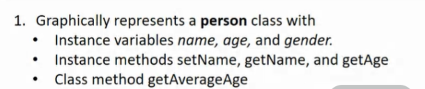 Solved 1. Graphically represents a person class with | Chegg.com